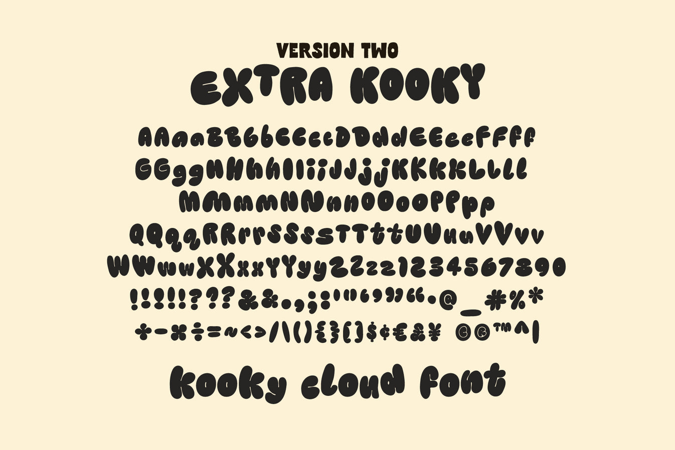 Kooky Cloud - Unique Bold Bubble Font – Hello Funshop
