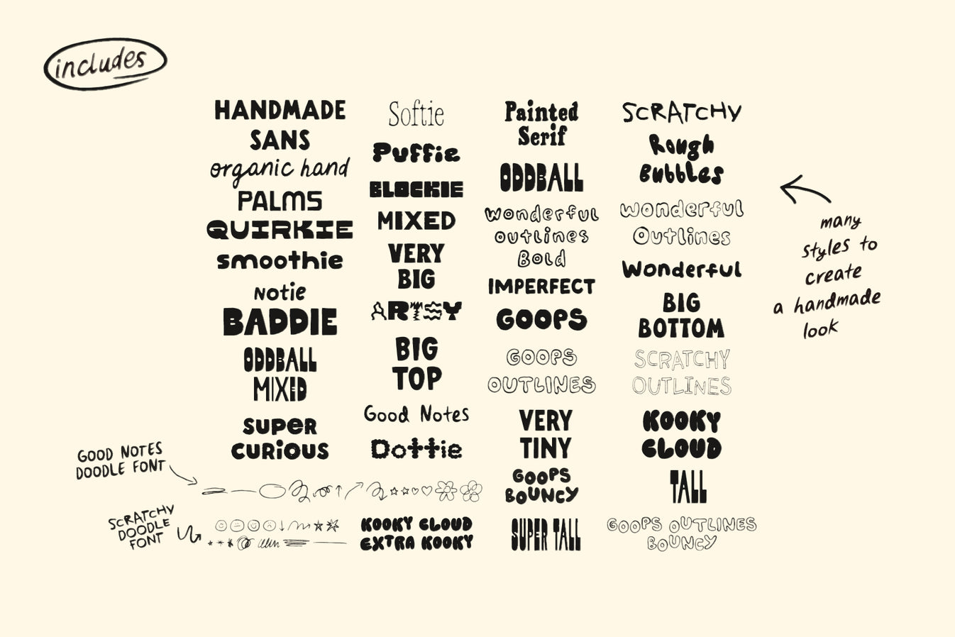The Whole Shop Handmade Font Collection – Hello Funshop